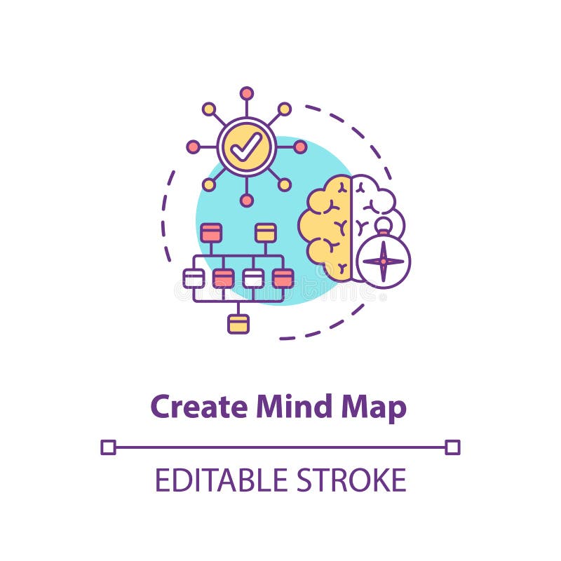 Create Mind Map Concept Icon Stock Vector - Illustration of conceptual ...