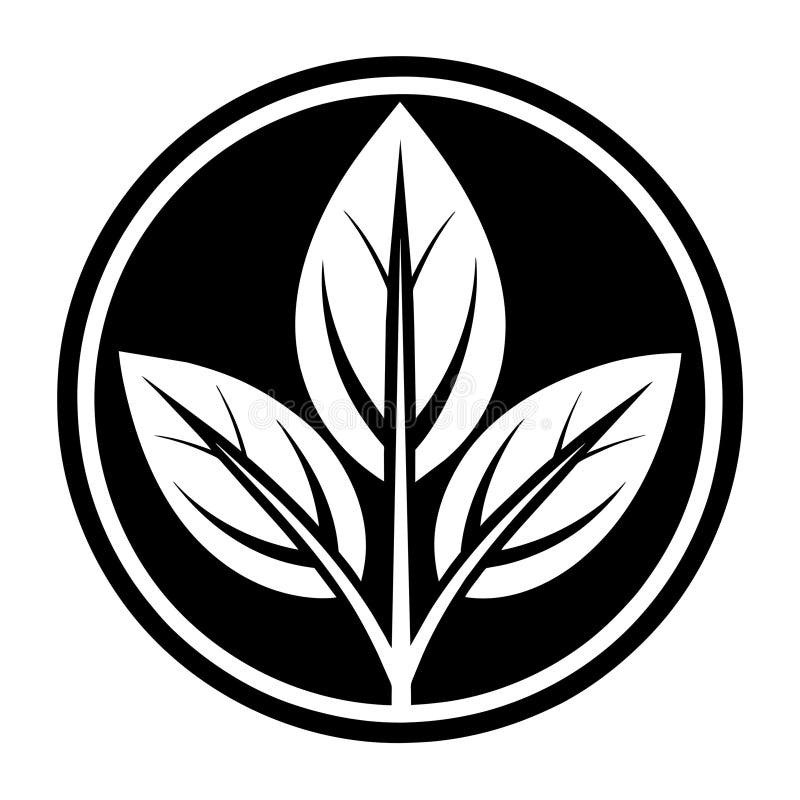 A Create a Minimalist Green and White Leaf Logo Surrounded Circle and ...