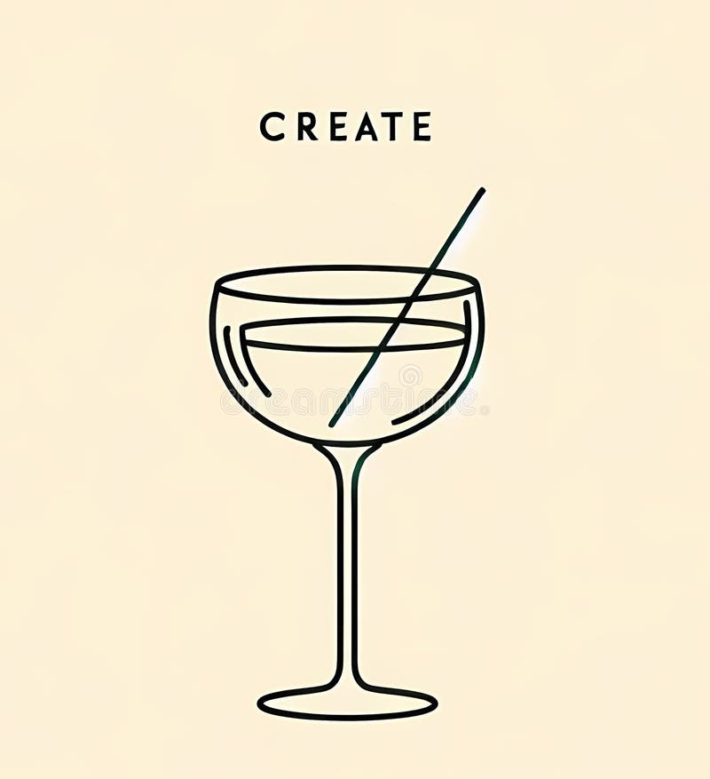 Create: a Minimalistic Cocktail Illustration Stock Illustration ...