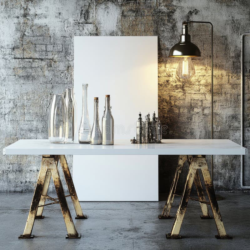 Create a Mock-up Poster Featuring Retro Interior Design Elements ...