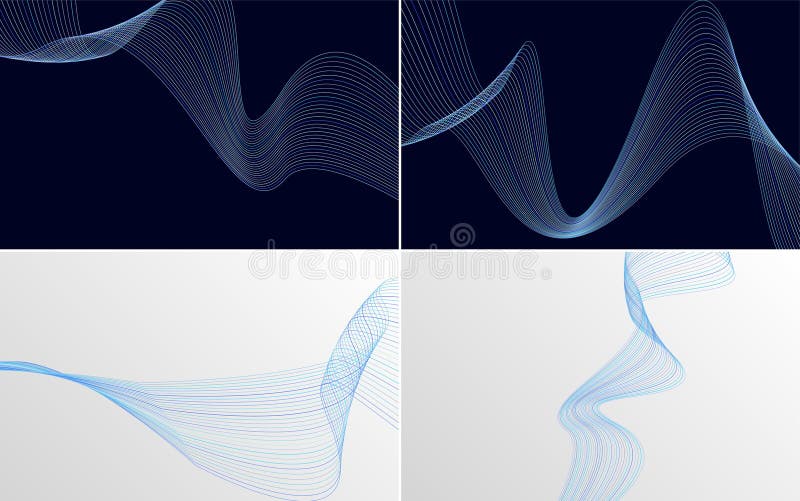 Create a Modern Look with this Set of 4 Vector Wave Backgrounds Stock ...