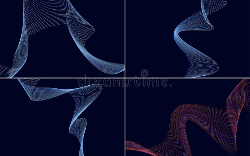 Create a Modern Look with this Set of 4 Vector Wave Backgrounds Stock ...