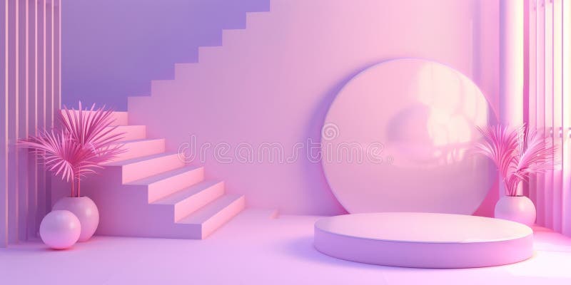 Create a Modern and Minimalist Stage for Creative Designs with a Pink ...