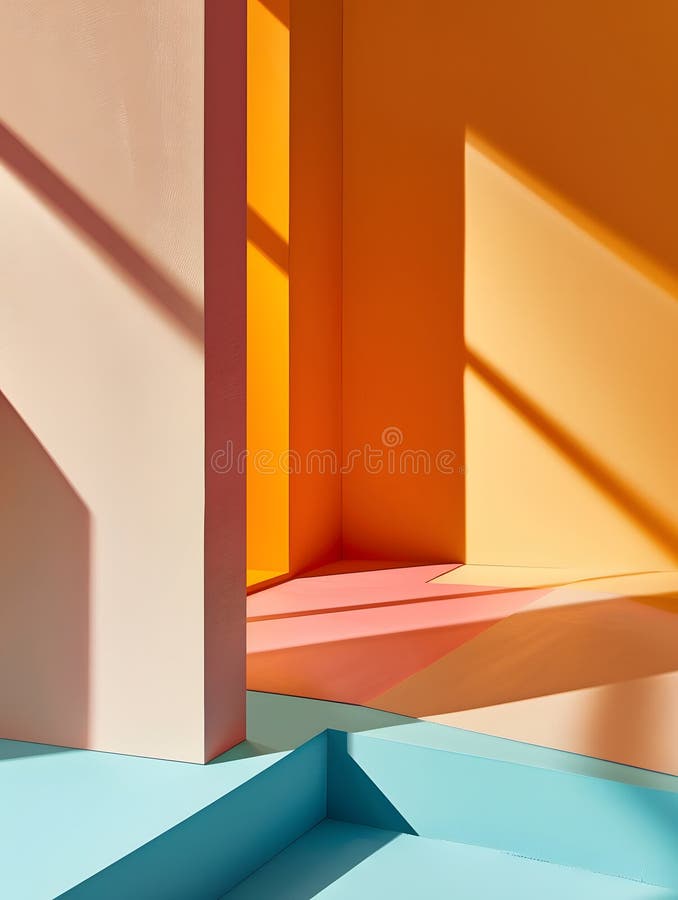 Create a Modern and Playful Geometric Abstract Interior with Vibrant ...