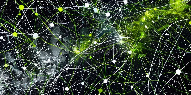 Create Network Art with Green and Black Splashes, Abstract Elements ...