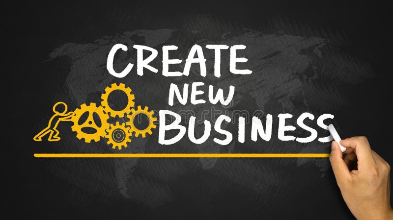 Create New Business Handwritten on Blackboard Stock Image - Image of ...