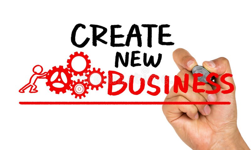Create New Business Handwritten on Whiteboard Stock Photo - Image of ...