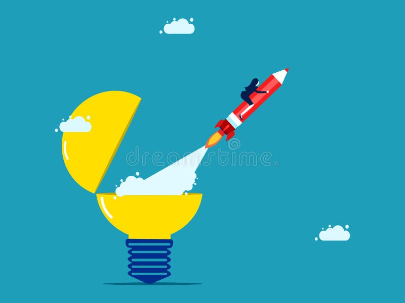 Create New Ideas. Imagination or Content Writing Stock Vector ...