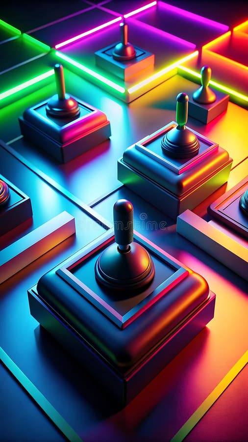 Geometric Patterns Overlay Arcade-themed Gradient. Stock Photo - Image ...