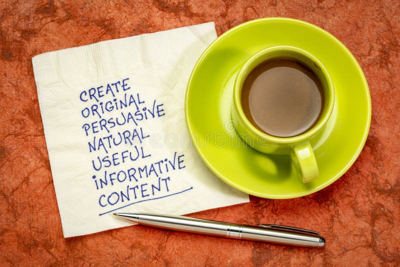 Create Original, Useful, Informative Content Stock Photo - Image of ...