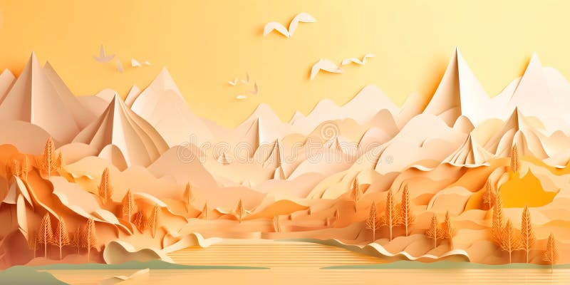 Create a Paper Art Landscape with Different Geographical Features, Such ...