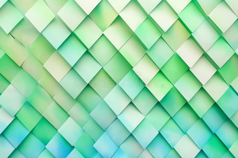 Create a Pattern of Diamonds with a Gradient of Green and Blue Colors ...
