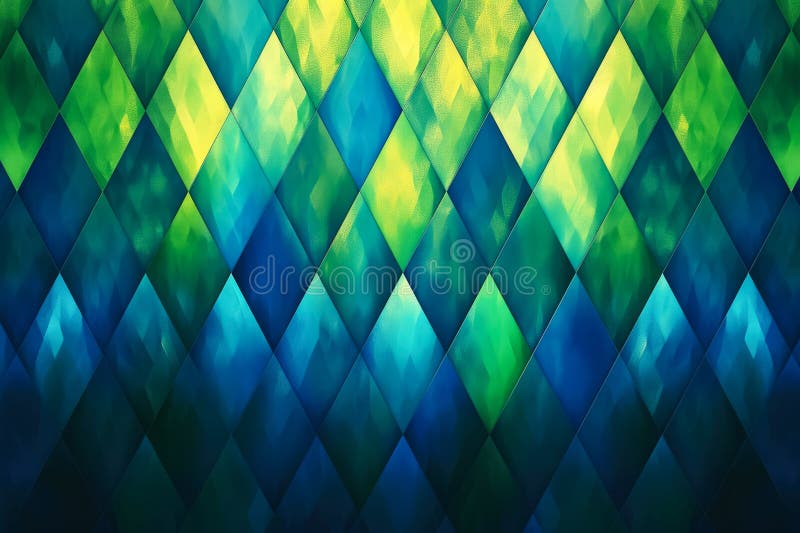Create a Pattern of Diamonds with a Gradient of Green and Blue Colors ...