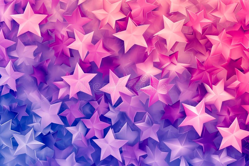 Create a Pattern of Stars with a Gradient of Pink and Purple Colors ...