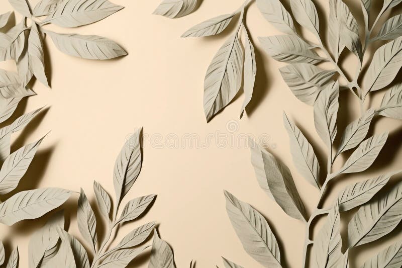 Create a Photo of Ivory Background and a Pattern of Leave Photo ...