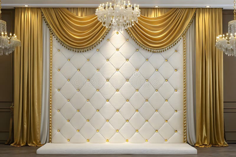 Luxurious Backdrop for a Special Event, Backdrop Should Feature a Large, White Fabric Panel with ...