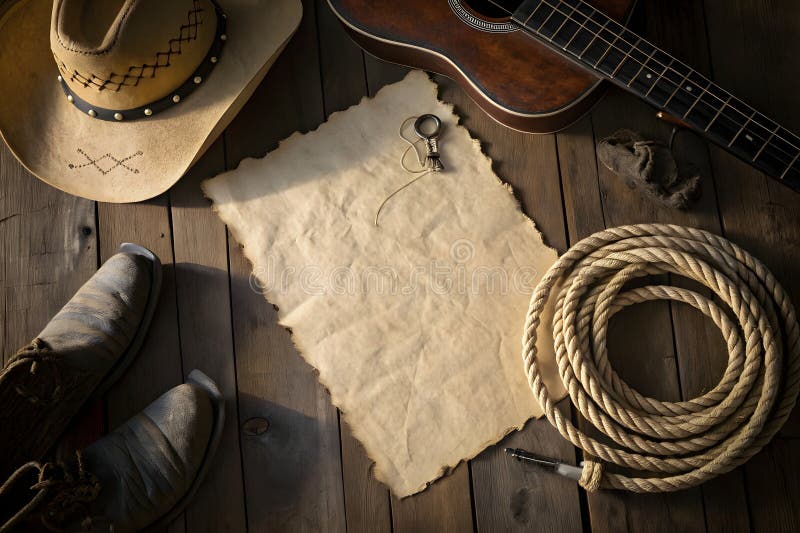 A Rustic Still Life Scene with Western Elements. the Central Focus ...