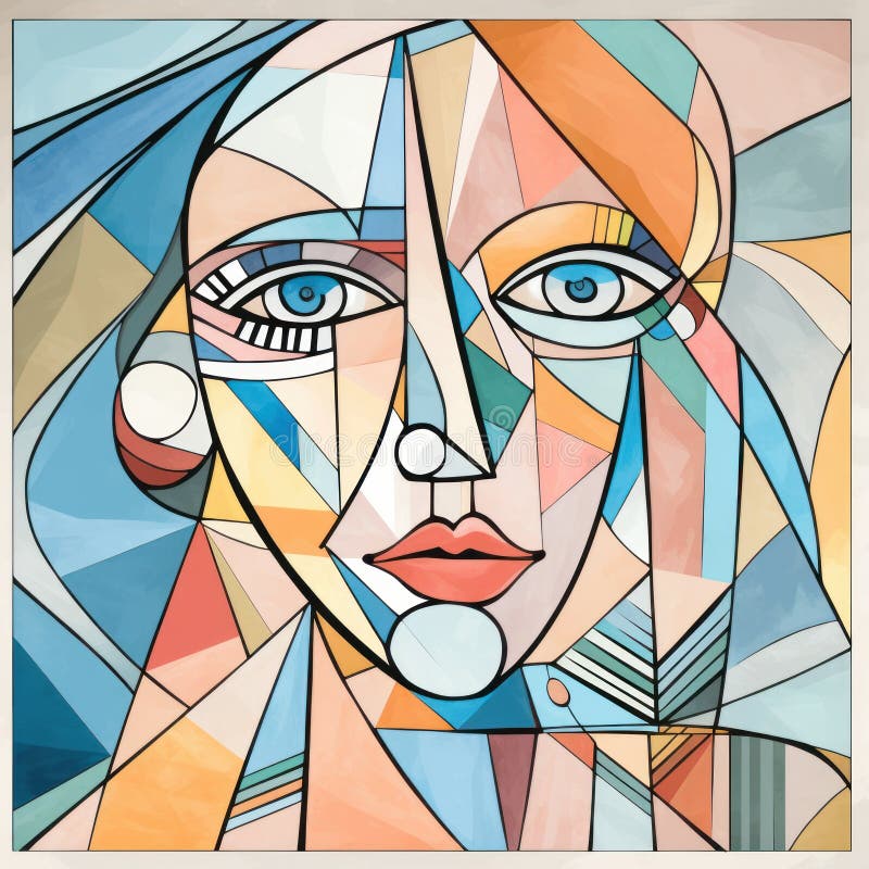 Create a Picasso-style Line Art Portrait of Elizabeth Stock ...