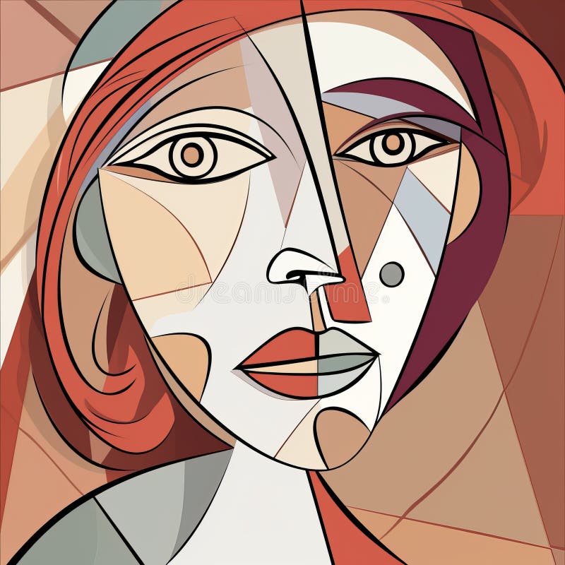 Create Picasso-style Line Art Portrait of Amanda Stock Illustration ...