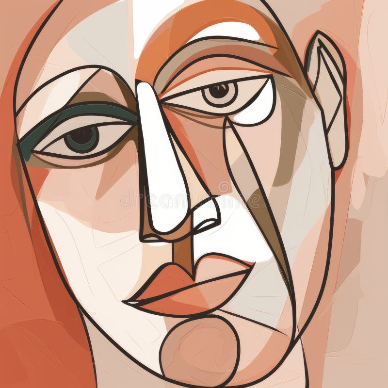 Create Picasso-style Line Art Portrait of Amanda Stock Illustration ...