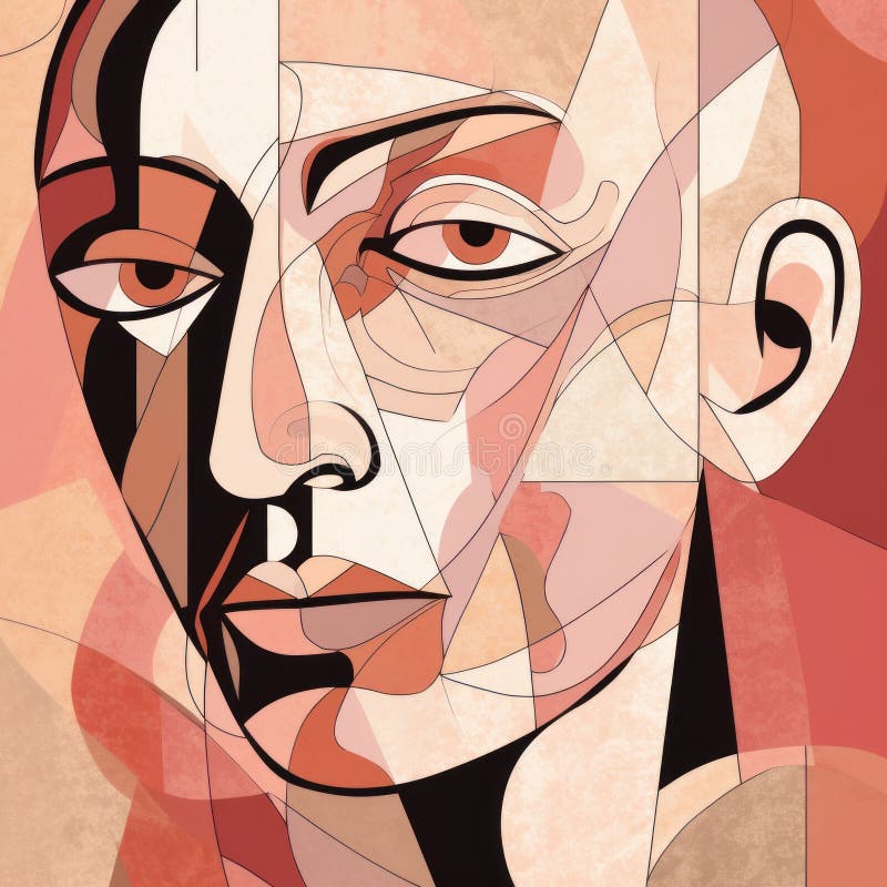 Create a Picasso-style Line Art Portrait of Michael Stock Illustration ...