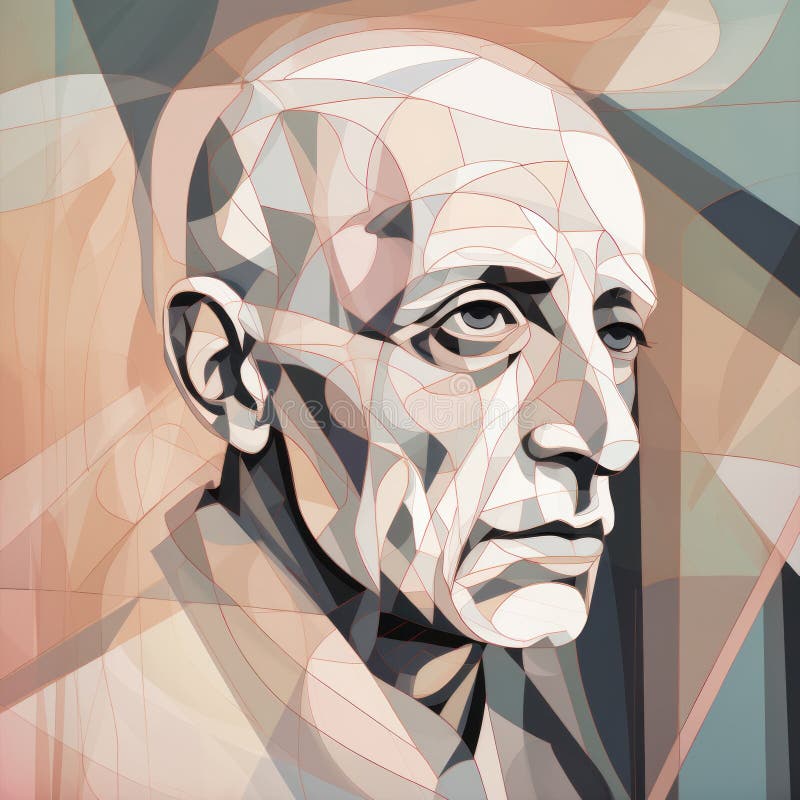 Create a Picasso-style Line Art Portrait of Richard Stock Illustration ...