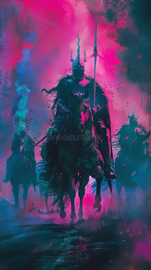 Create a Piece Showcasing a Phantasmagorical Army of Spectral Knights ...