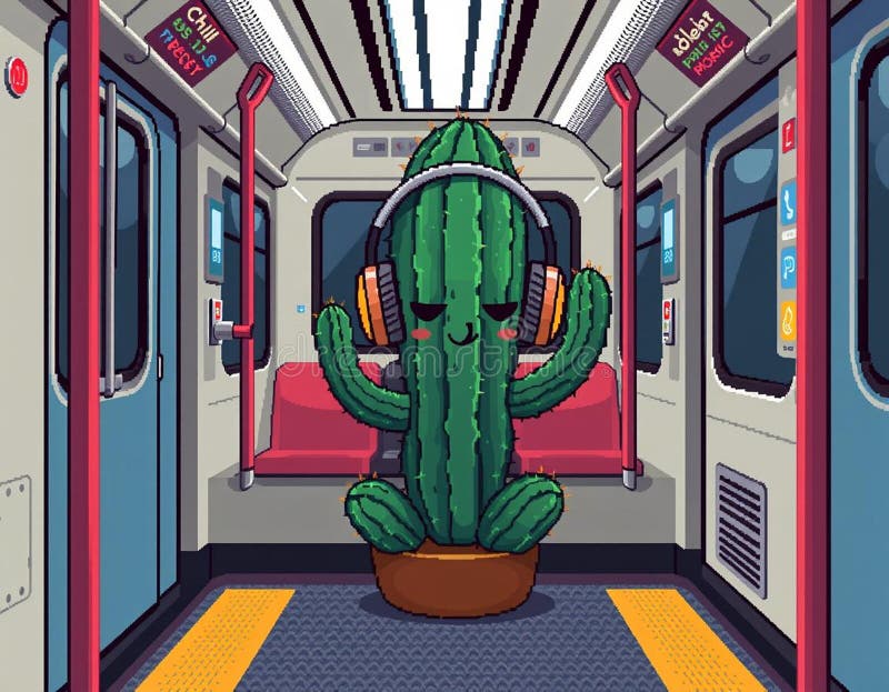 Create a Pixel Art Image Featuring a Cactus Character with Human-like ...