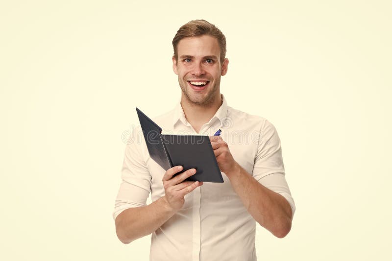 Create daily Plan. Man Office Worker or Manager Cares about Time ...