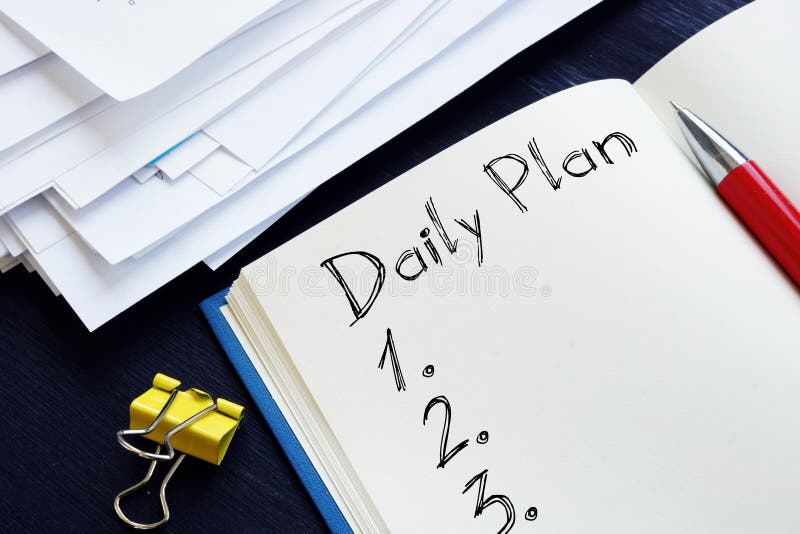 Create a daily Plan is Shown on the Business Photo Using the Text Stock ...