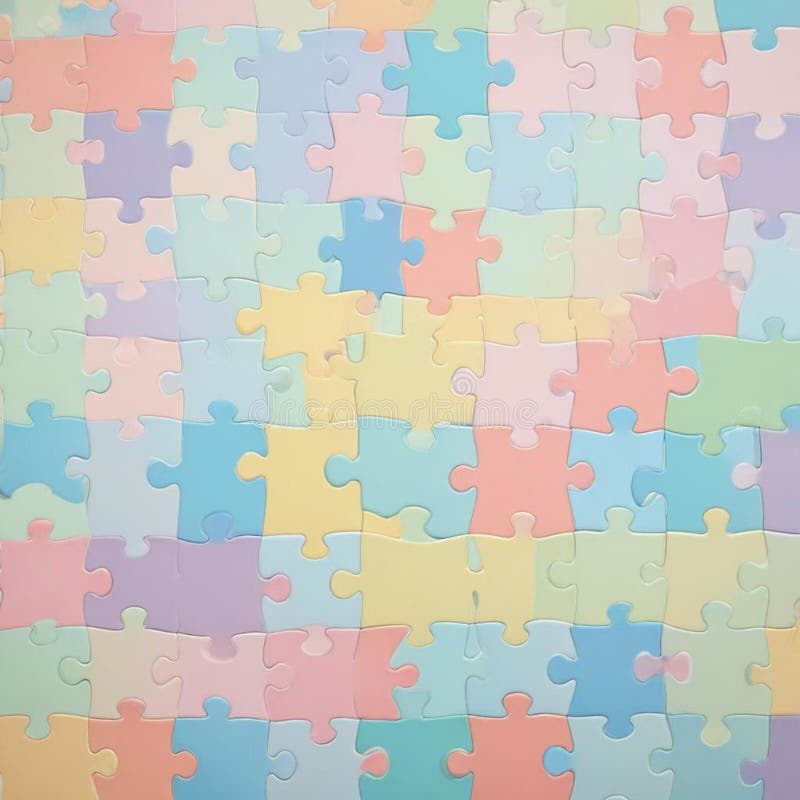 Pastel Puzzle Pieces Background Stock Illustration - Illustration of ...