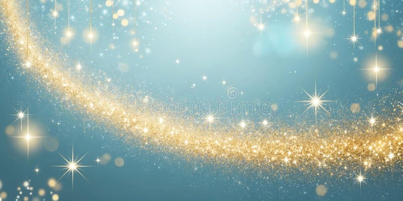 Create a Powder Blue and Gold Vibrant Sparkling Backgr Ai Generated ...