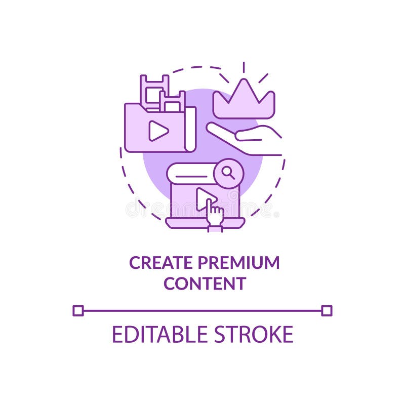 Create Premium Content Purple Concept Icon Stock Vector - Illustration ...