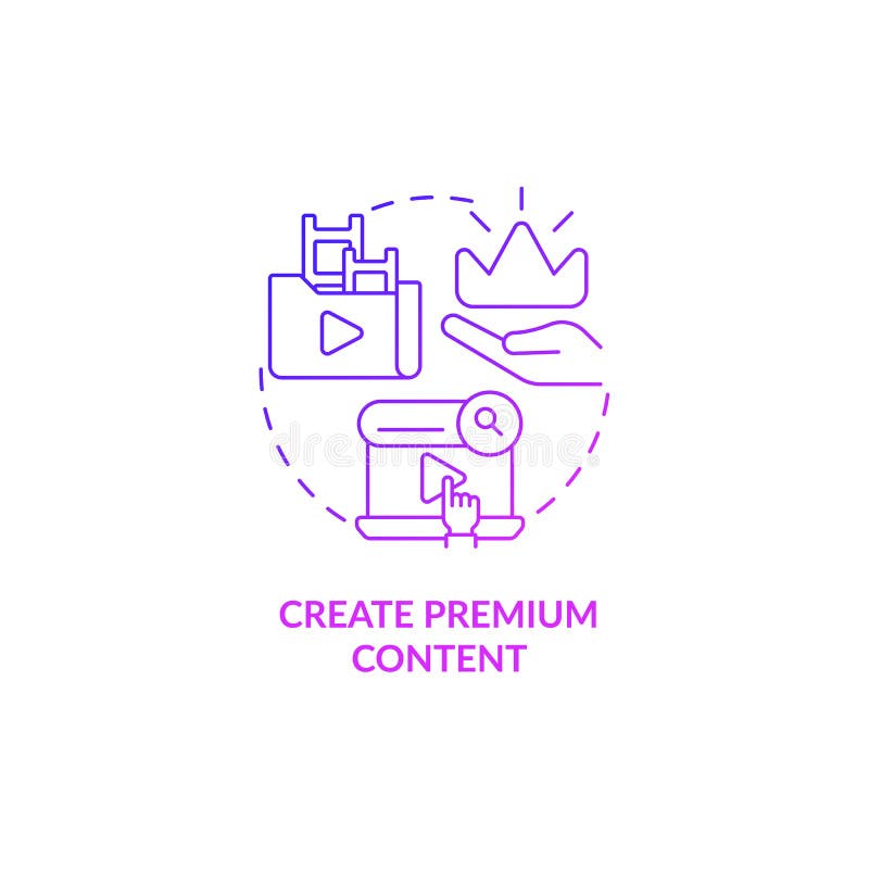 Create Premium Content Purple Gradient Concept Icon Stock Vector ...
