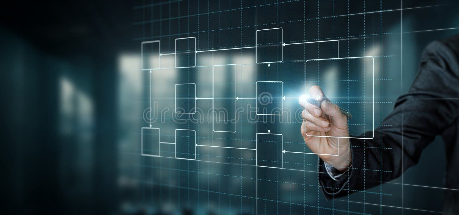 Process Development Using Algorithm and Flowcharts Stock Photo - Image ...