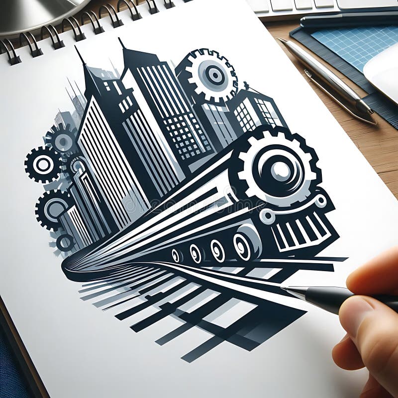 Professional Logo Design with Industrial Gears & Rail Tracks for ...