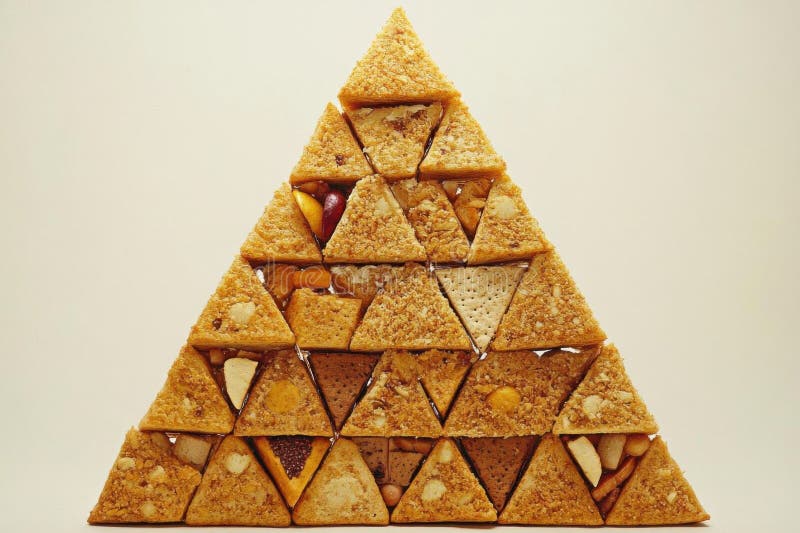 Create a Pyramid of Triangle Cookies and Fruit Snacks with Conceptual ...
