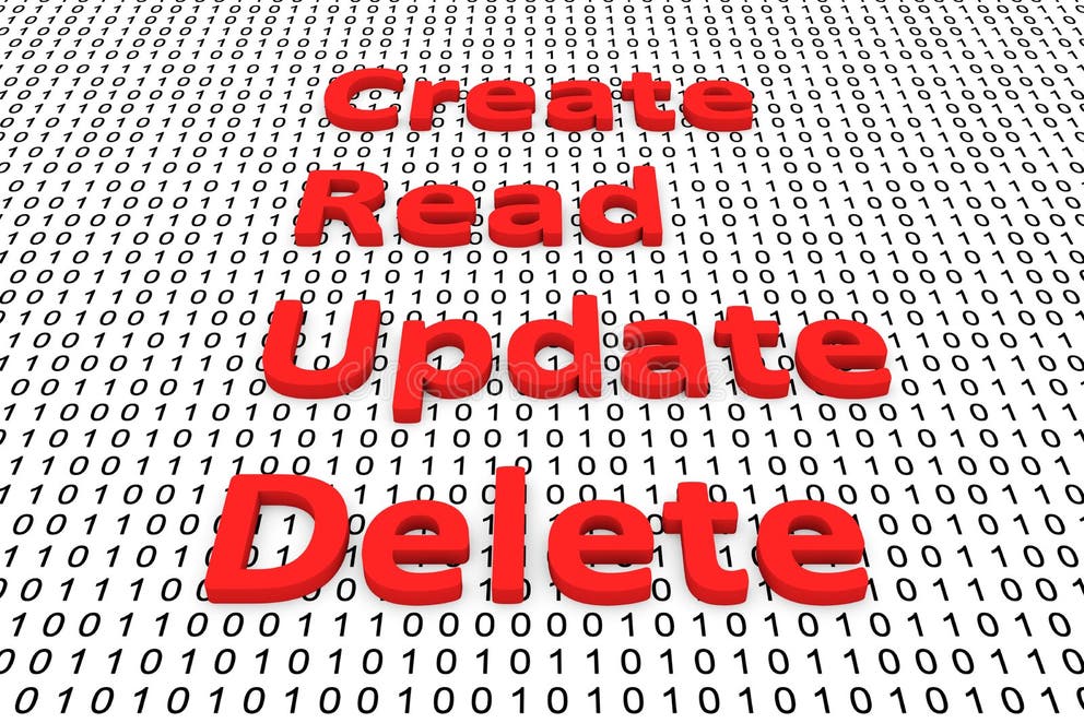 Create read update delete stock illustration. Illustration of storage ...