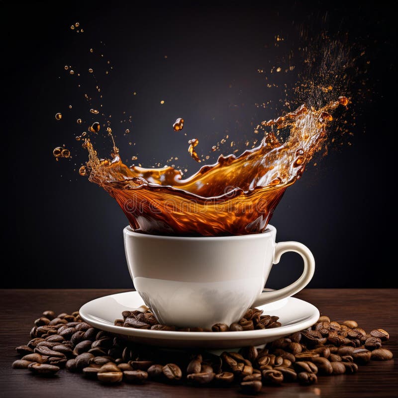 Create Realistic Image of Coffee Splashing Out of a Cup Like Storm ...