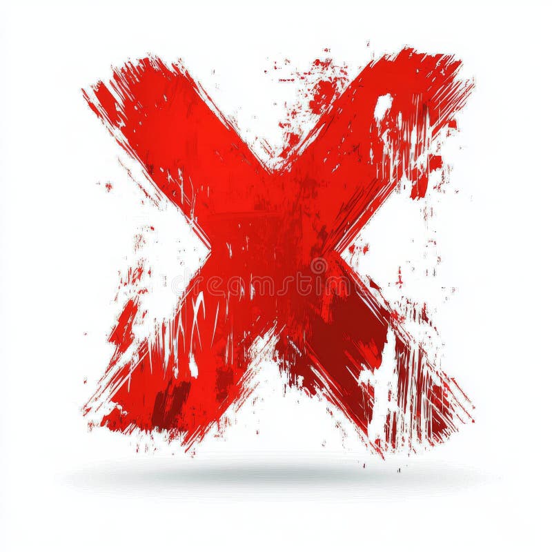 Create a Red Cross Mark with a Brushstroke, Using Watercolor and Ink ...