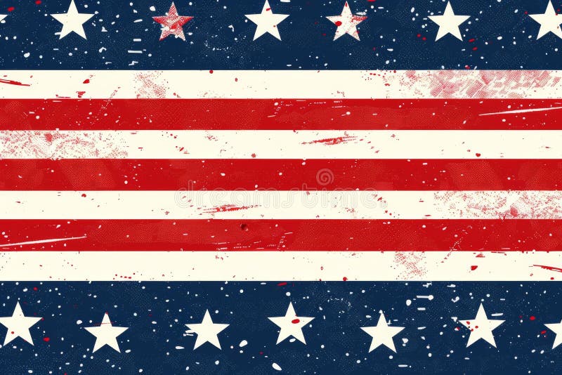 Create Red, White and Blue American Flag Stripes with Stars on the ...