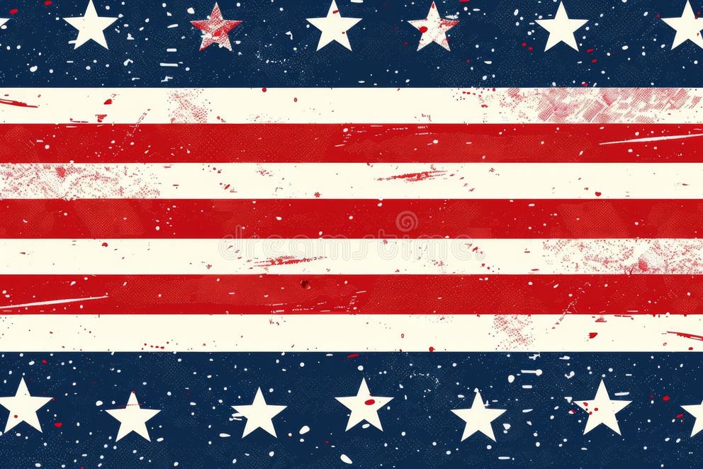 Create Red, White and Blue American Flag Stripes with Stars on the ...