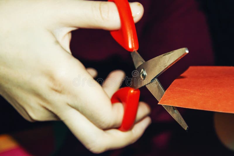 Create Scissors from Paper. Cut the Paper with Scissors Stock Photo ...