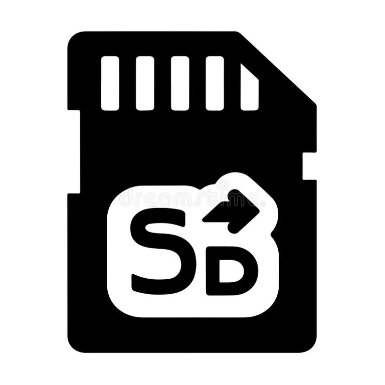 Sd Card Icon Silhouette Vector Style with White Background Stock Vector ...