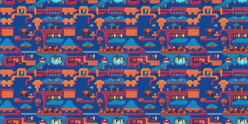 Create Seamless Pattern Video Game Theme that Incorporates Elements ...