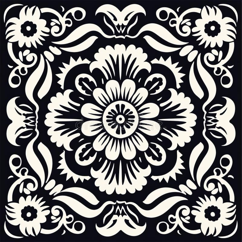 Create a Simple Black and White Rug Vector Stencil Stock Illustration ...