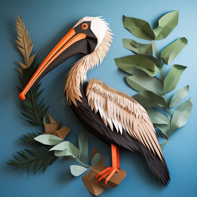 Create a Simple Brown Pelican Paper Craft Design Tutorial Stock ...