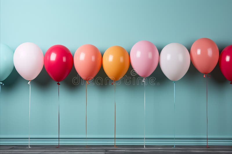 Create a Soft Pastel Festive Background with Colorful Balloons on the ...