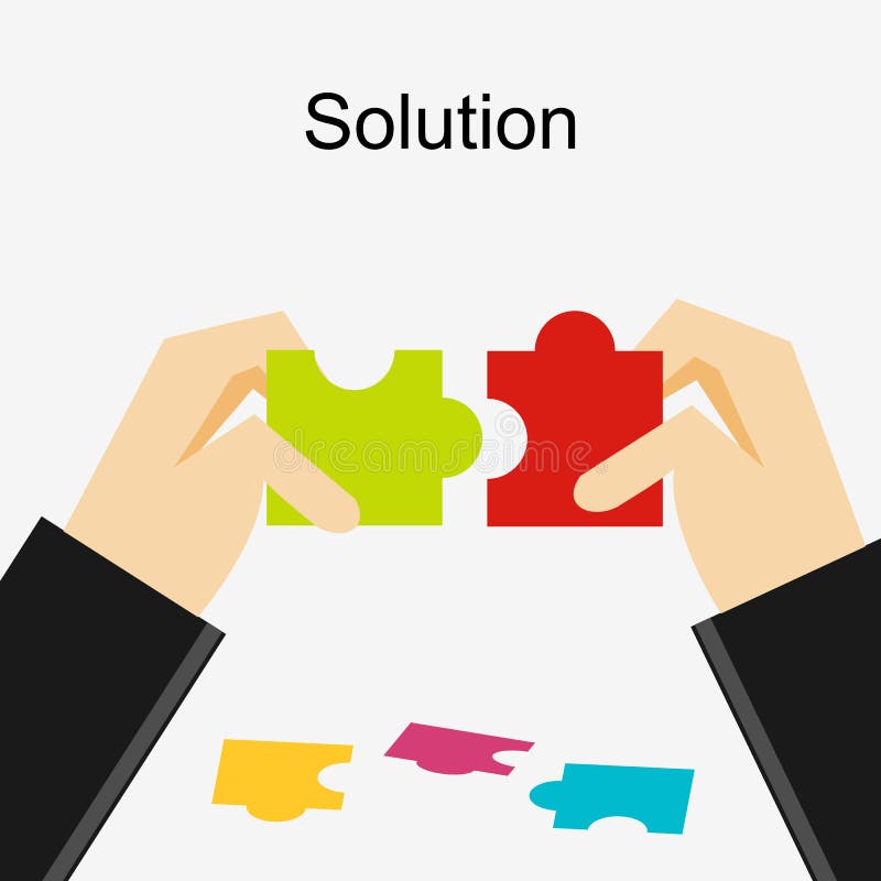 Create a Solution Illustration. Making a Solution Concept. Business ...