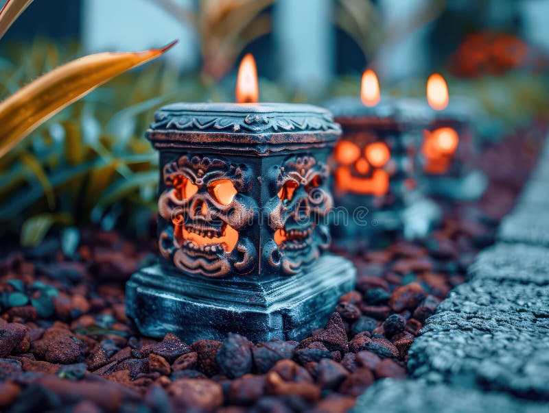 Spooky Halloween Decorations Front Yard Graveyard with Tombstones and ...